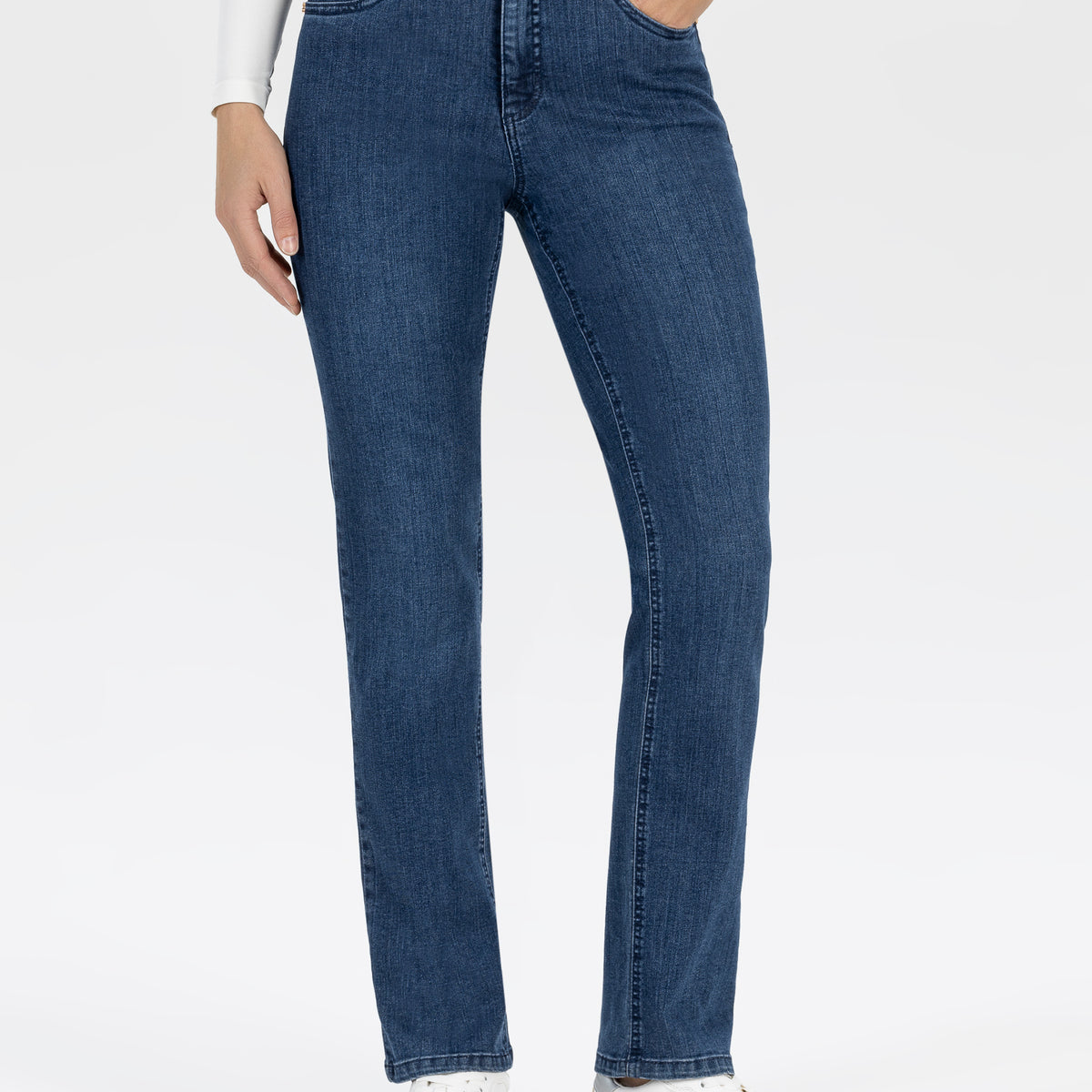 5-Pocket Mellina in Powerstretch-Denim blau - Stehmann